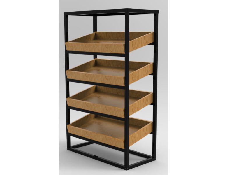 Wooden Bakery Items Racks